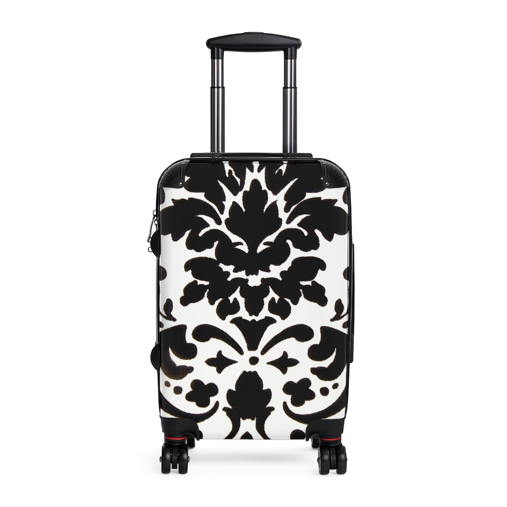 Black & White Damask Luggage - Loco Luggage